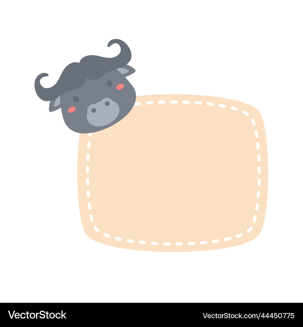 Cute wild animal cartoon text frame Royalty Free Vector