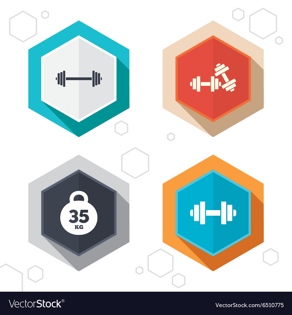 Dumbbells icons fitness sport symbols Royalty Free Vector