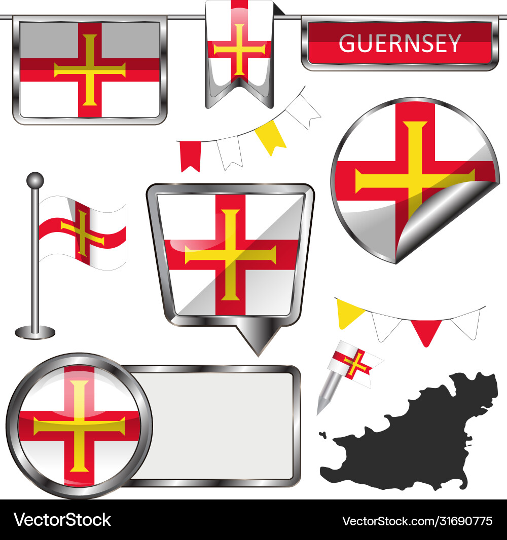 Flag guernsey Royalty Free Vector Image - VectorStock