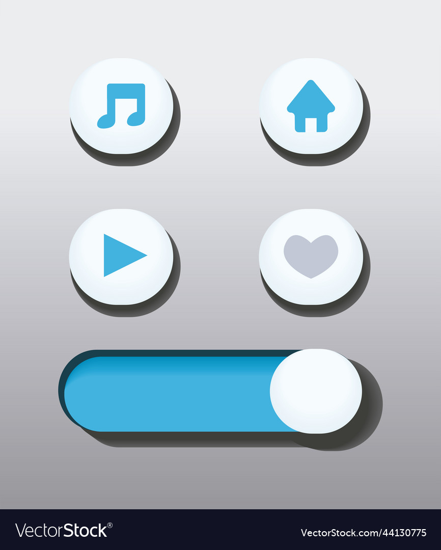 Flat ui buttons bundle Royalty Free Vector Image