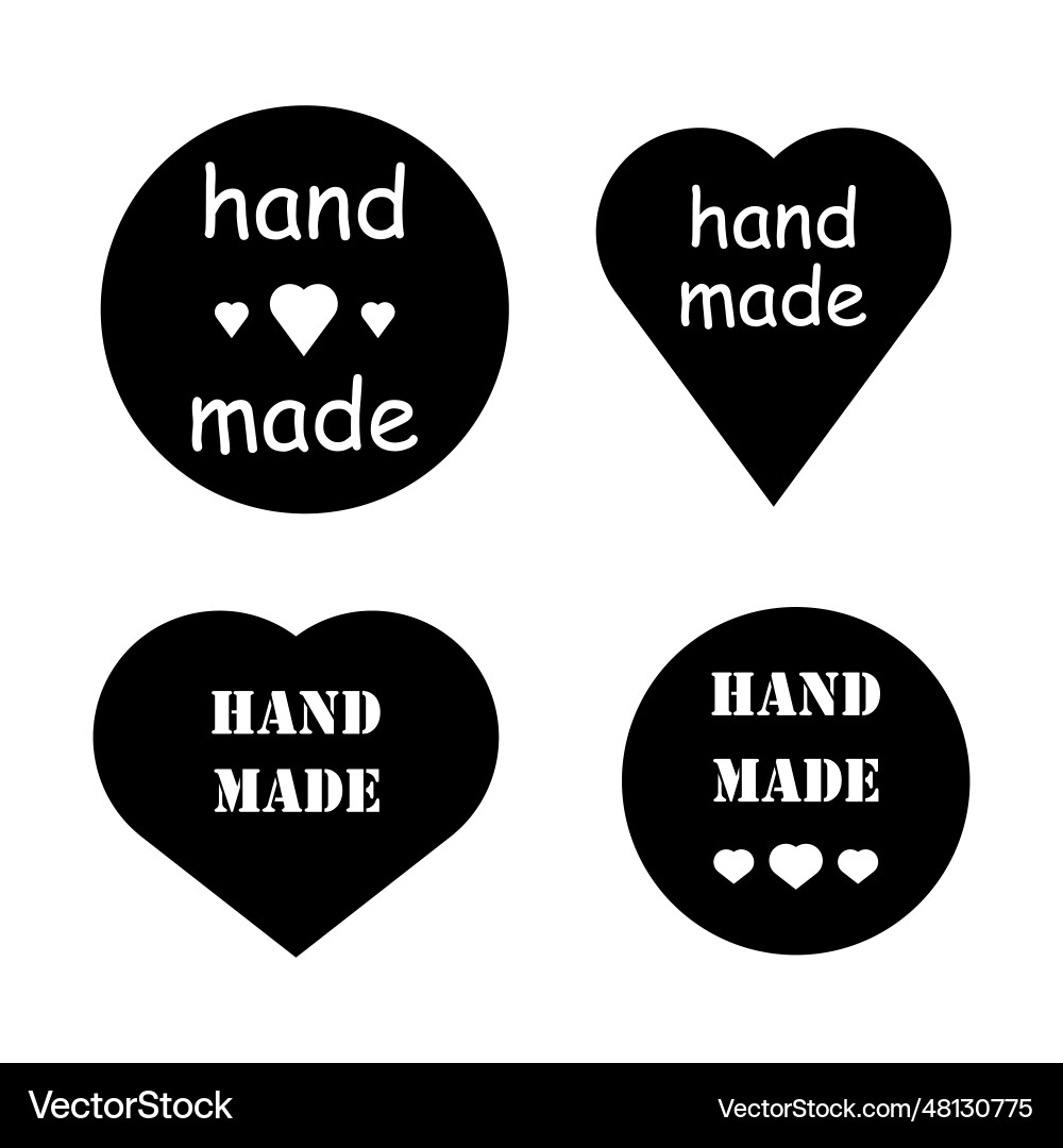 Hand made with love inscription Royalty Free Vector Image