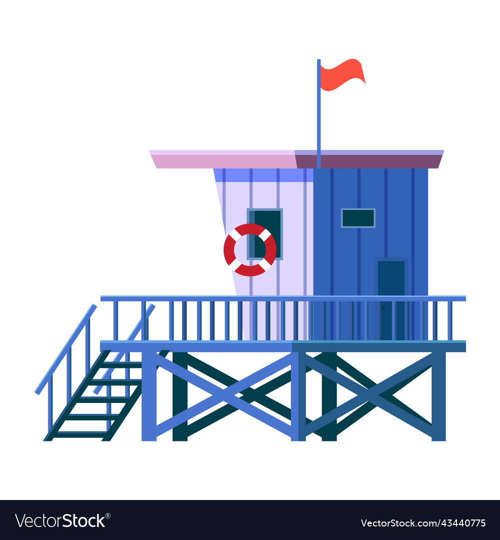 Lifeguard tower icon station building Royalty Free Vector