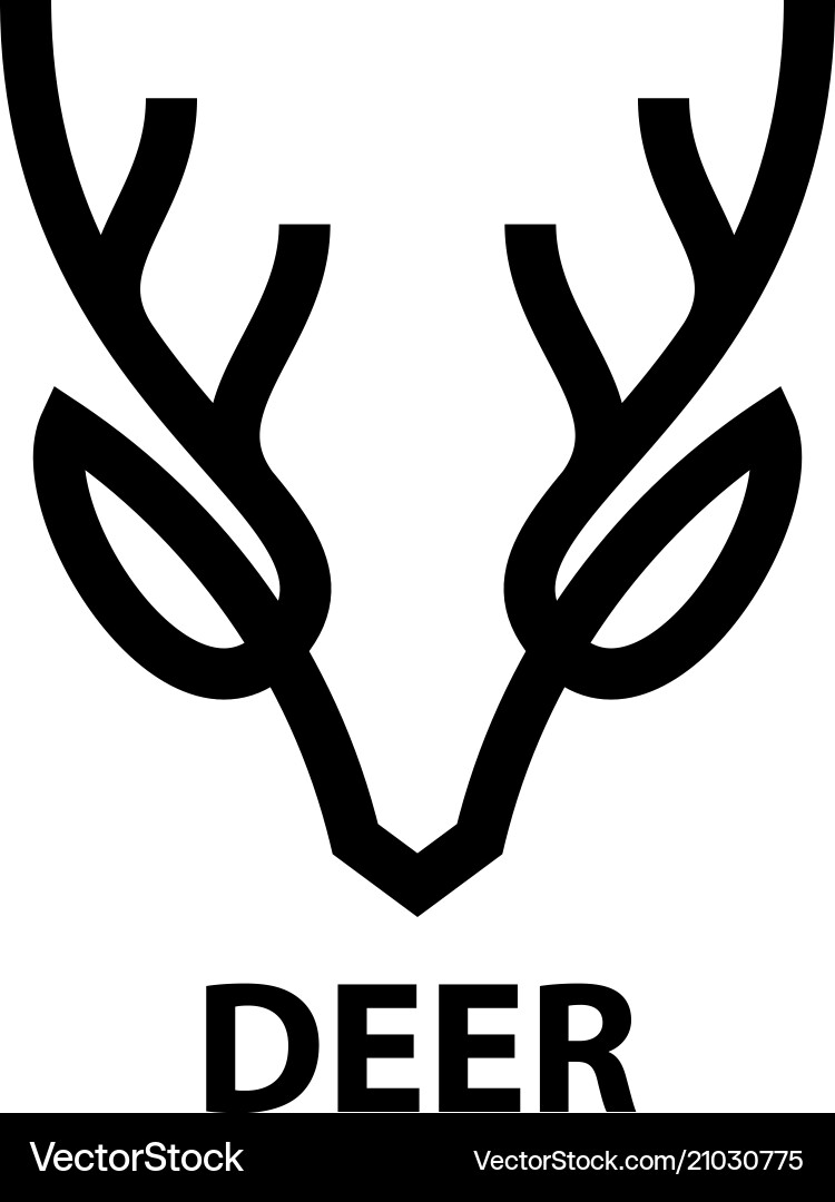 Line icon of deer head Royalty Free Vector Image