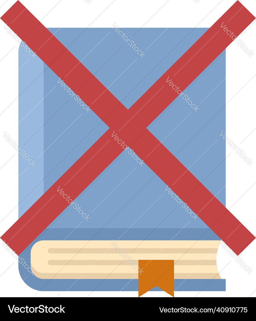No book reading teen problem icon flat isolated Vector Image