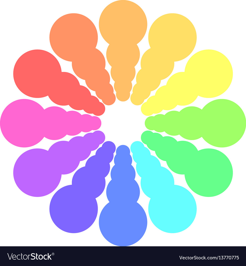 Partly transparent rainbow spectrum color circles Vector Image