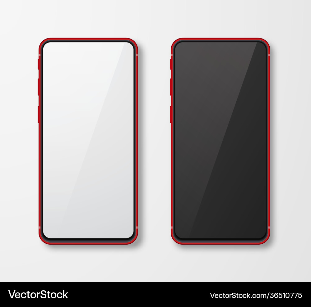 Realistic smartphone mock up set mobile phone Vector Image