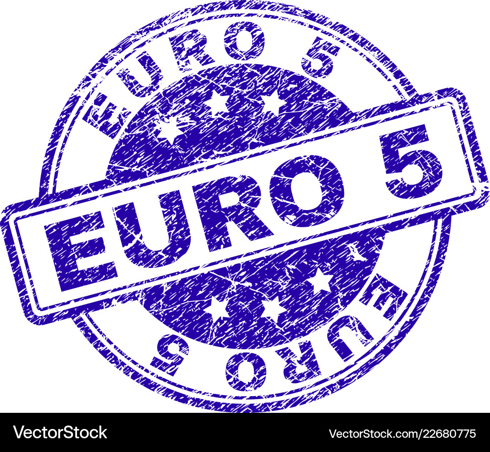 Scratched textured euro stamp seal Royalty Free Vector Image