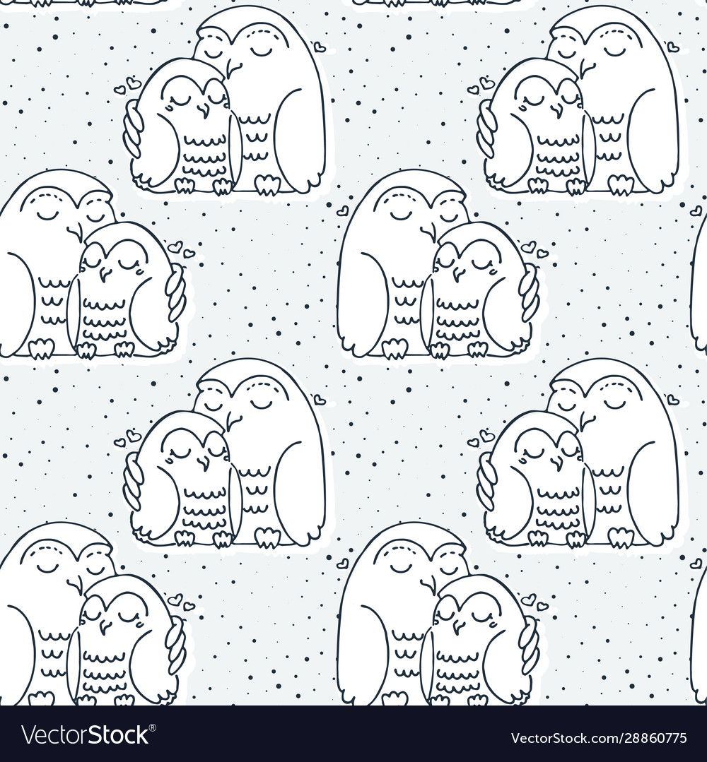 Seamless doodle pattern with cute bird elements Vector Image