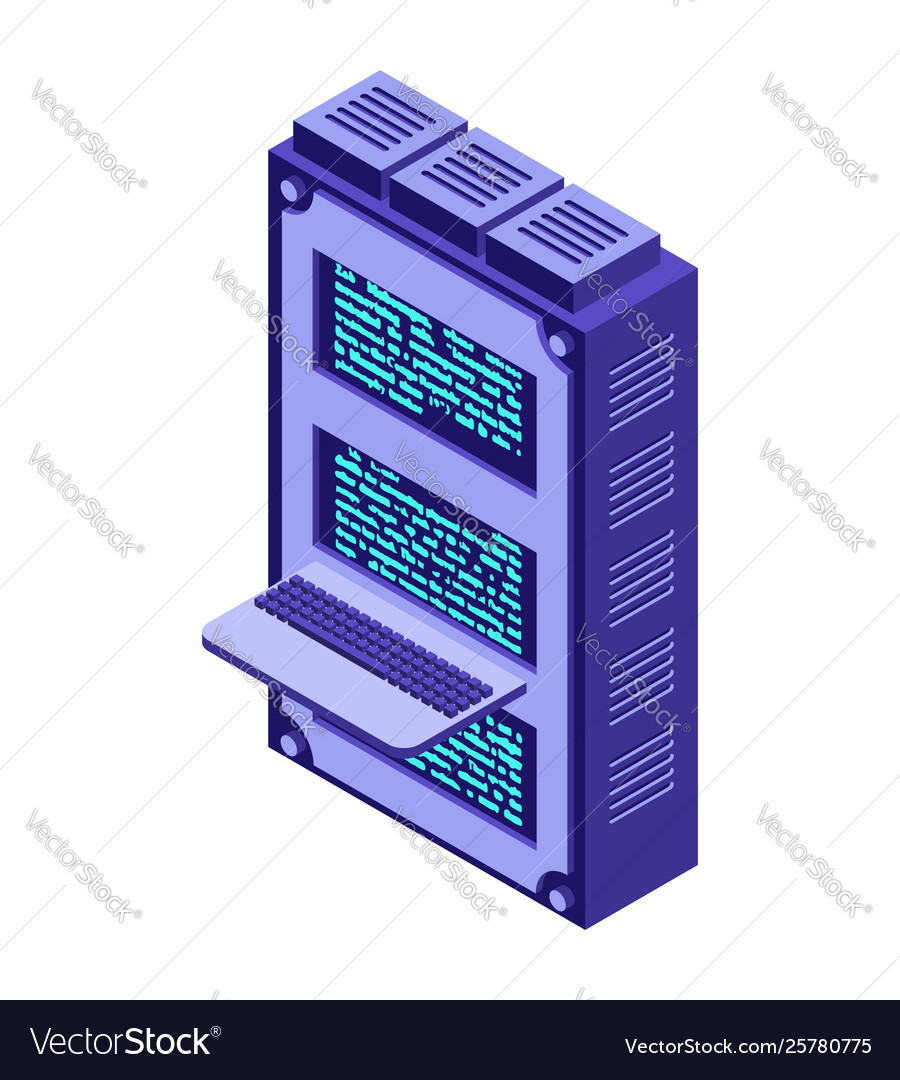 Server data center isometric style internet Vector Image