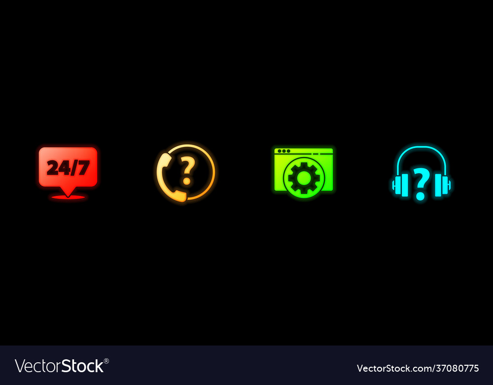 Set clock 24 hours telephone support browser Vector Image Set clock 24 hours telephone support browser Vector Image