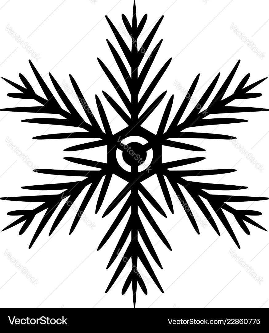 Simple black hand-drawn icon of a snowflake Vector Image