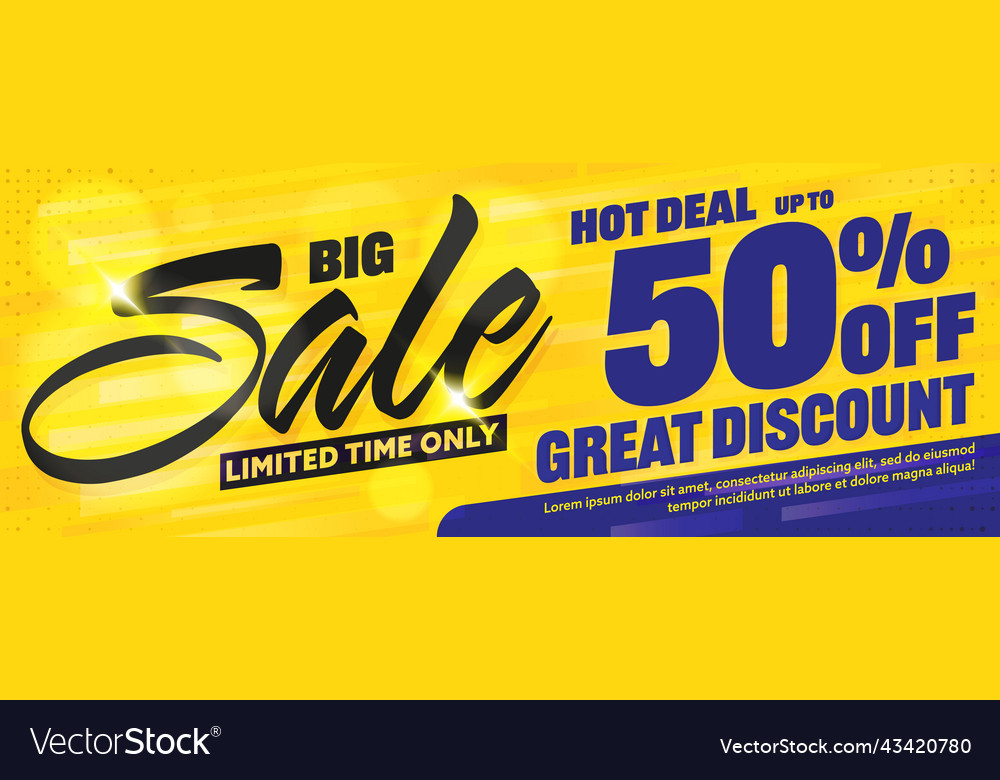Big sale banner template up to 50 percent off Vector Image