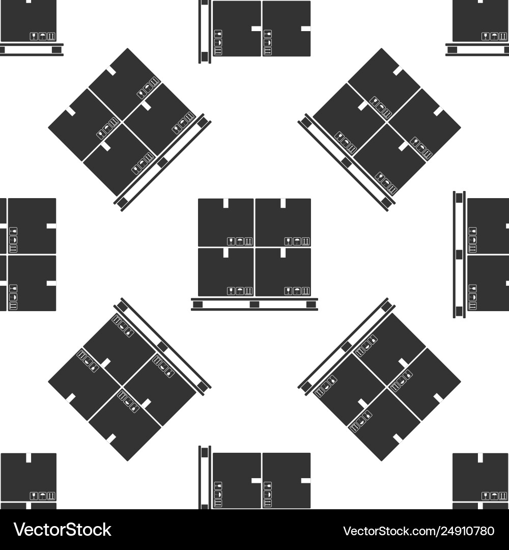 Cardboard boxes on pallet icon isolated seamless Vector Image