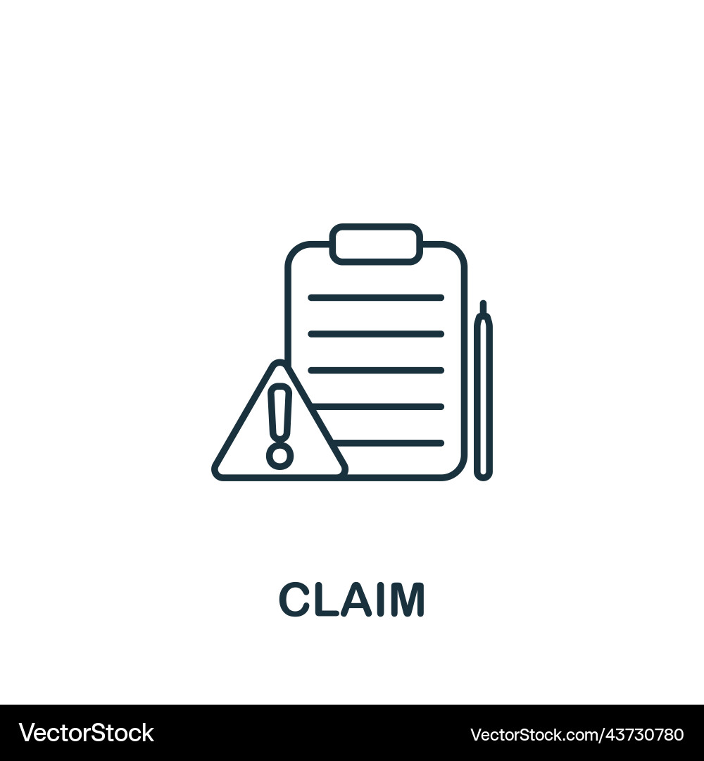 Claim icon line simple line shipping icon Vector Image