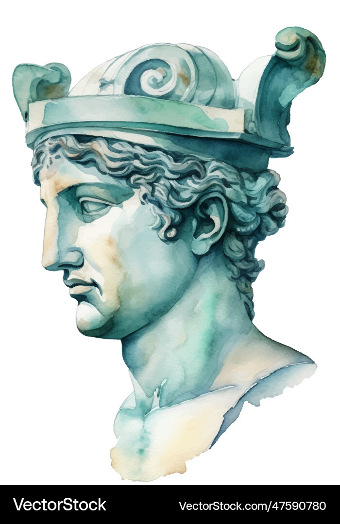 Contemporary art with antique statue head Vector Image