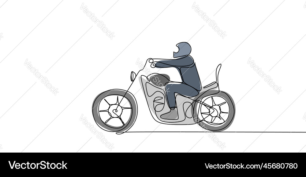 Continuous line drawing of a chopper motor with Vector Image