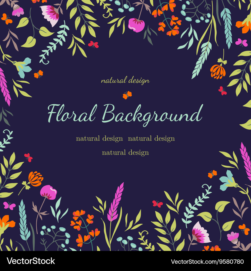 Cute floral background with flowers Royalty Free Vector