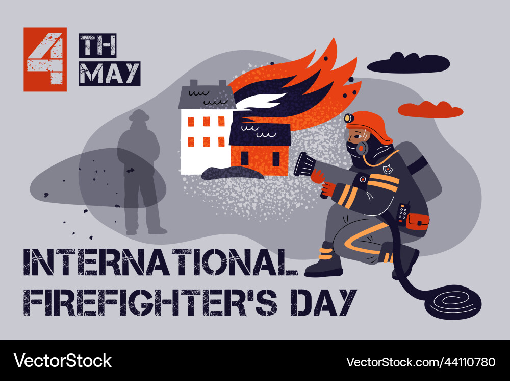 Firefighters day poster international Royalty Free Vector