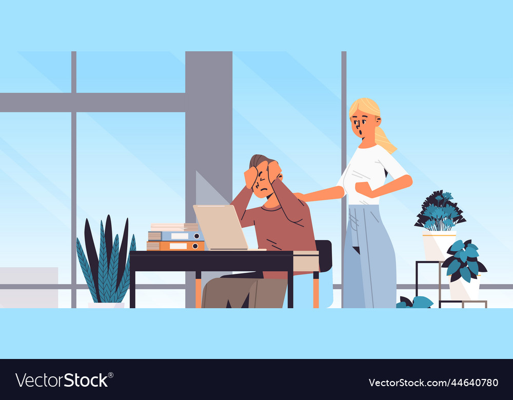 Furious coworkers having fight crisis couple Vector Image Furious coworkers having fight crisis couple Vector Image