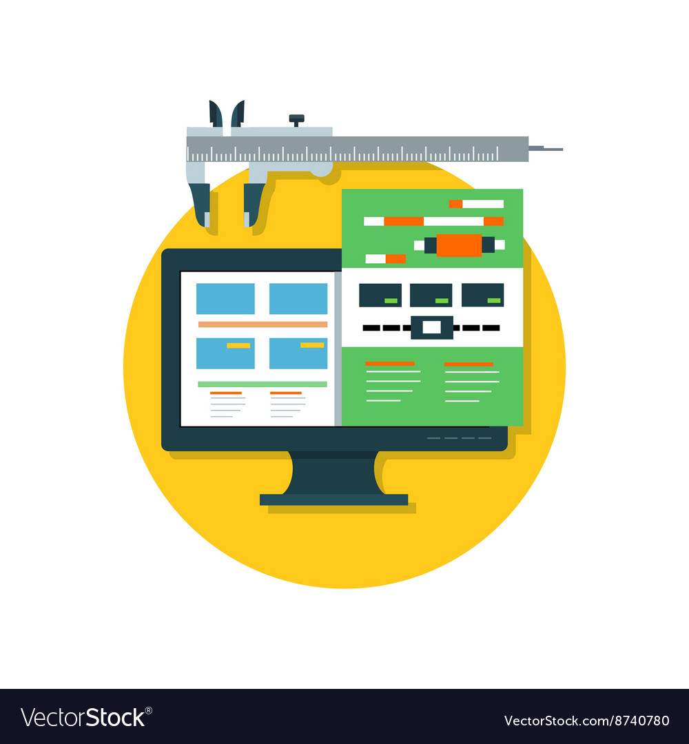 Responsive design icon flat isolated Royalty Free Vector