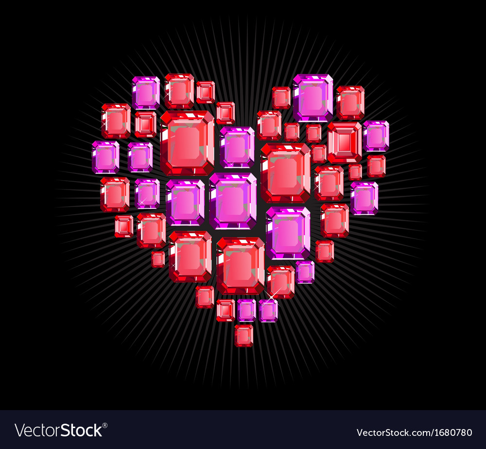Ruby heart Royalty Free Vector Image - VectorStock