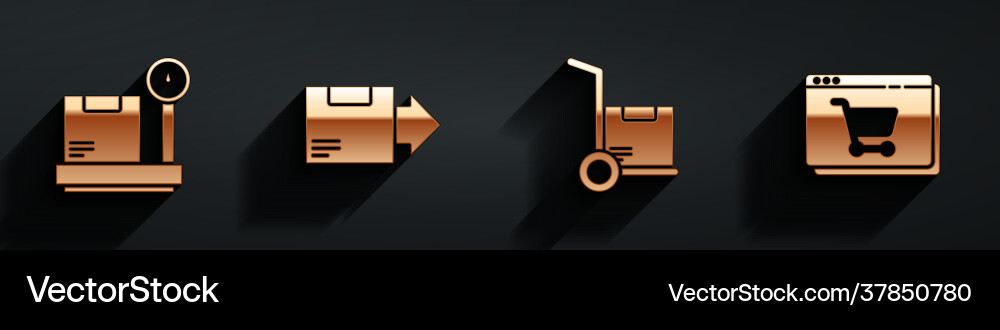 Set scale with cardboard box carton cardboard box Vector Image