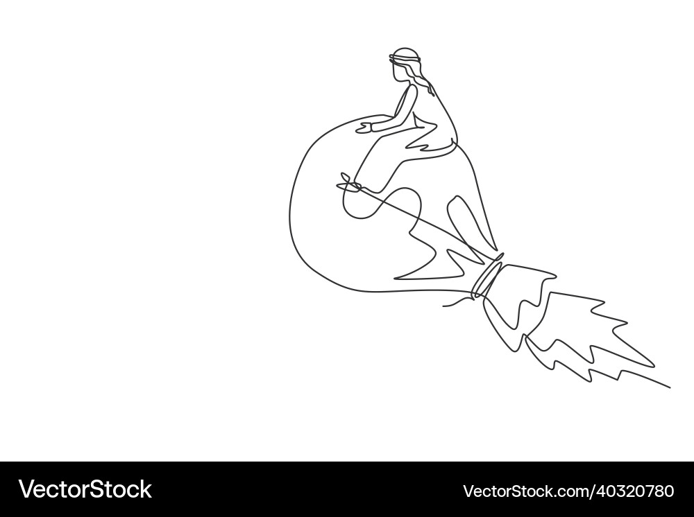 Single one line drawing arabian businessman Vector Image