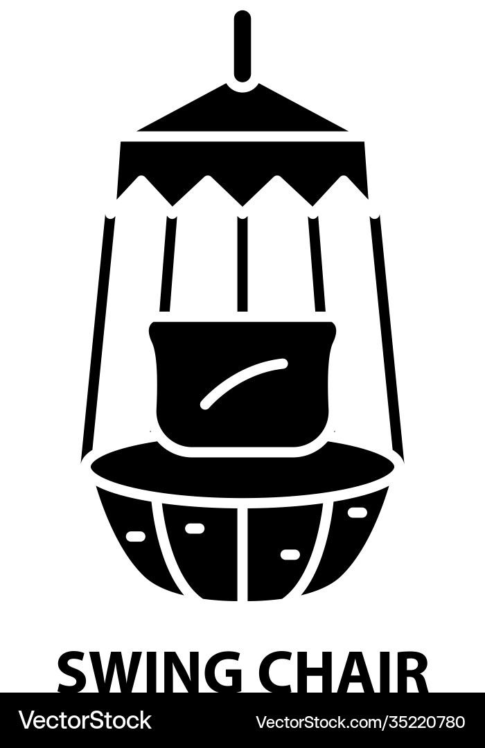 Swing chair icon black sign with editable Vector Image
