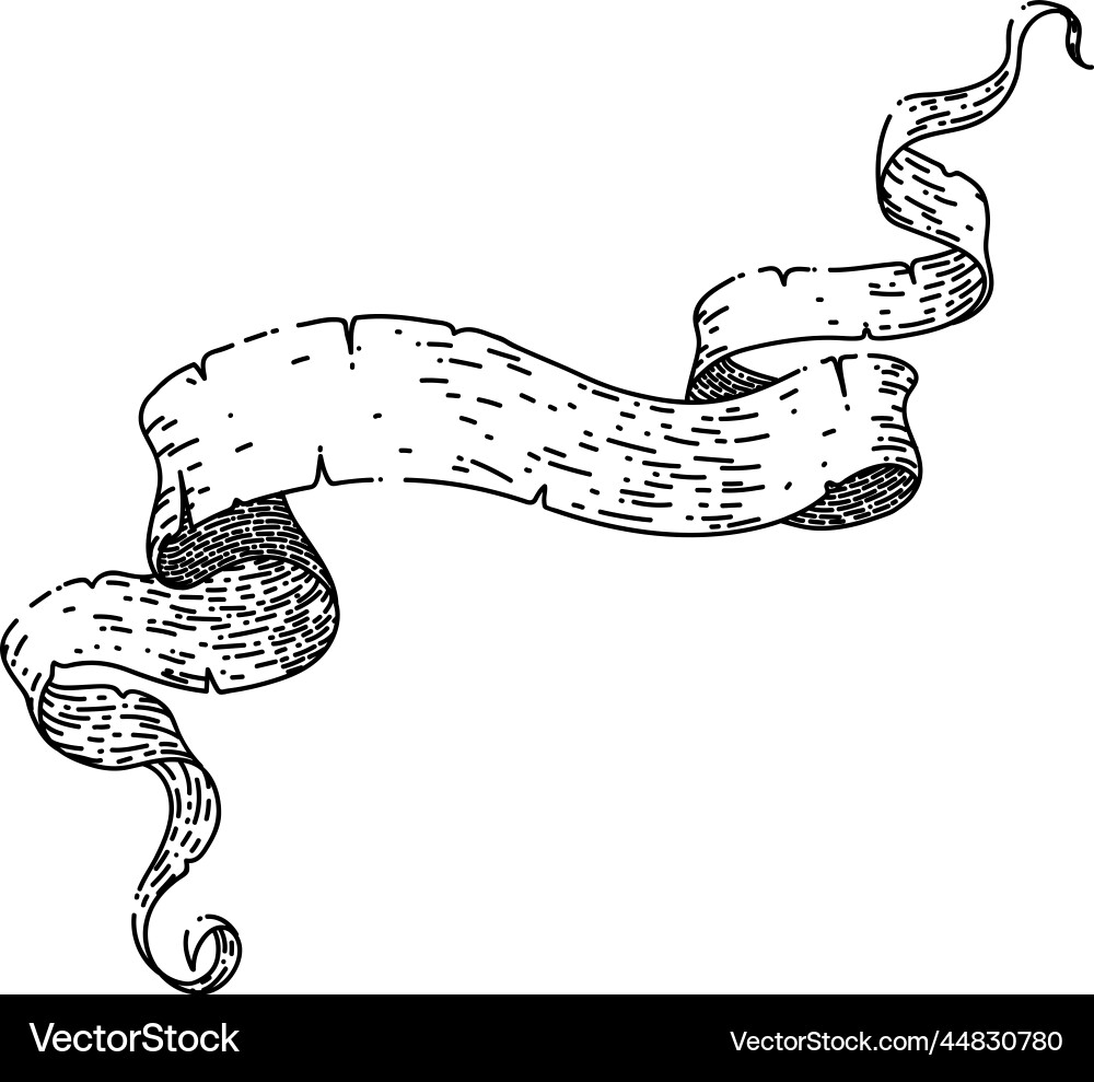 Vintage ribbon sketch hand drawn Royalty Free Vector Image