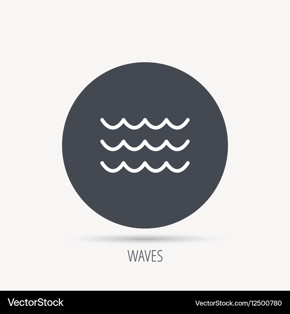 Waves icon sea flowing sign Royalty Free Vector Image