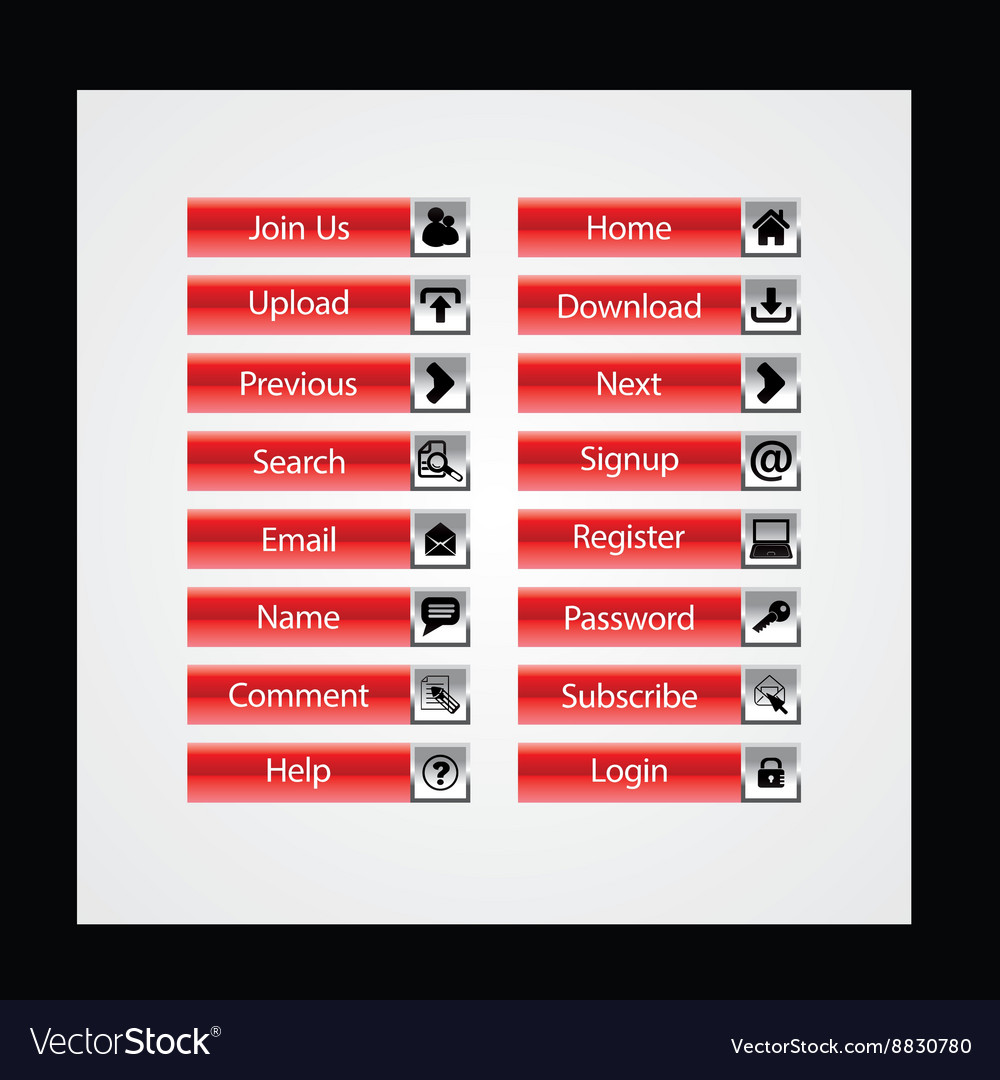 Web button set Royalty Free Vector Image - VectorStock