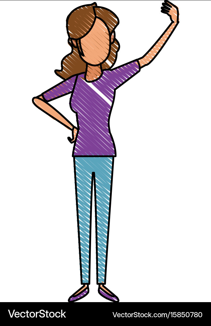 Young woman standing cartoon image Royalty Free Vector Image