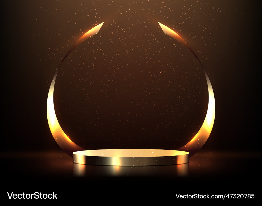 3d realistic empty golden podium award decoration Vector Image