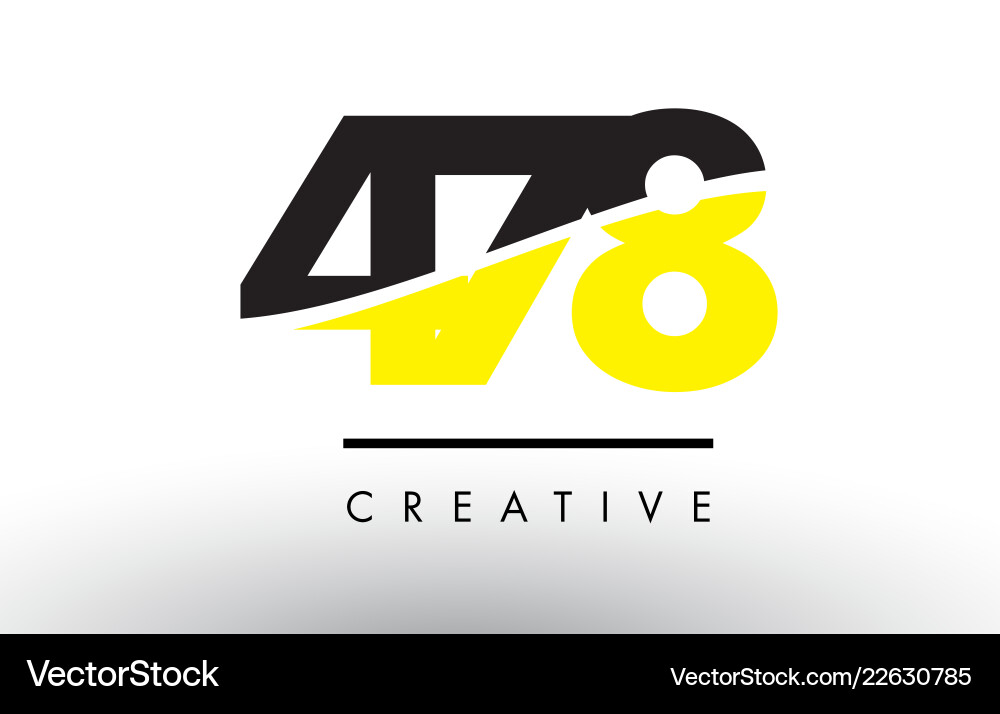 478 black and yellow number logo design Royalty Free Vector
