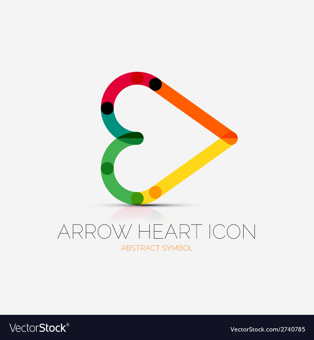 Arrow heart icon company logo business concept Vector Image Arrow heart icon company logo business concept Vector Image