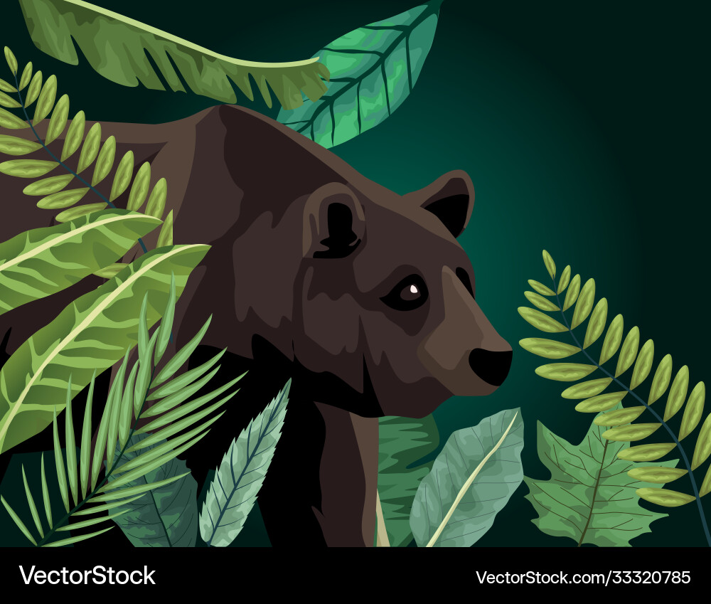 Big bear animal in landscape scene Royalty Free Vector Image