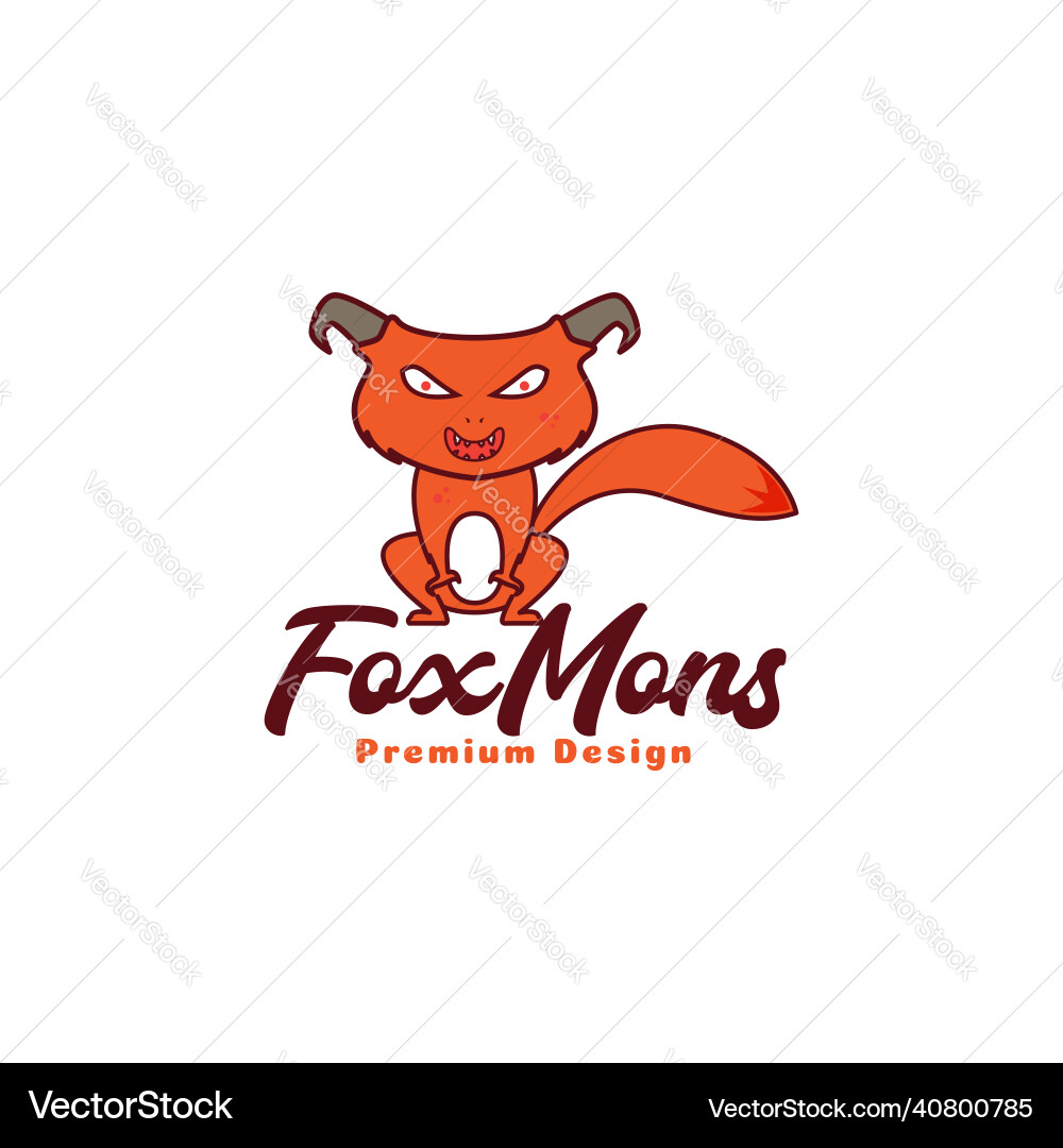 Cute fox with horn logo design graphic symbol Vector Image