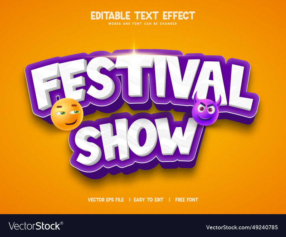 Editable text effect free Royalty Free Vector Image