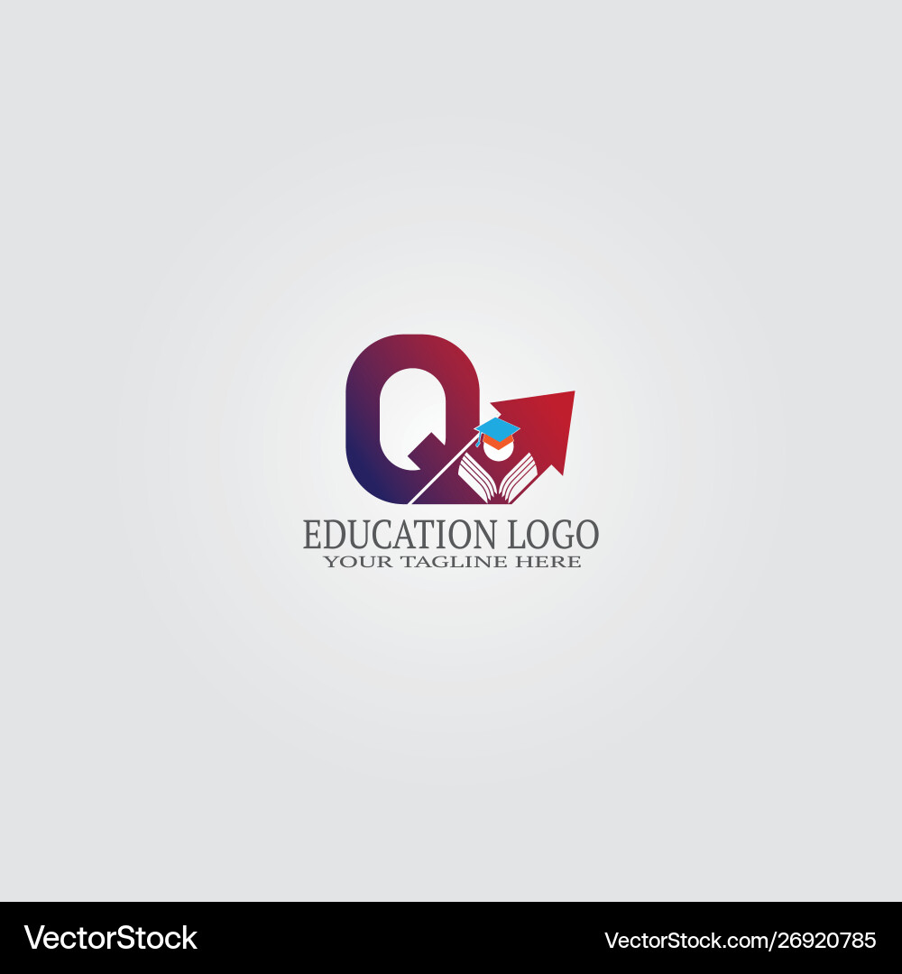 Education logo template with q letter logo Vector Image