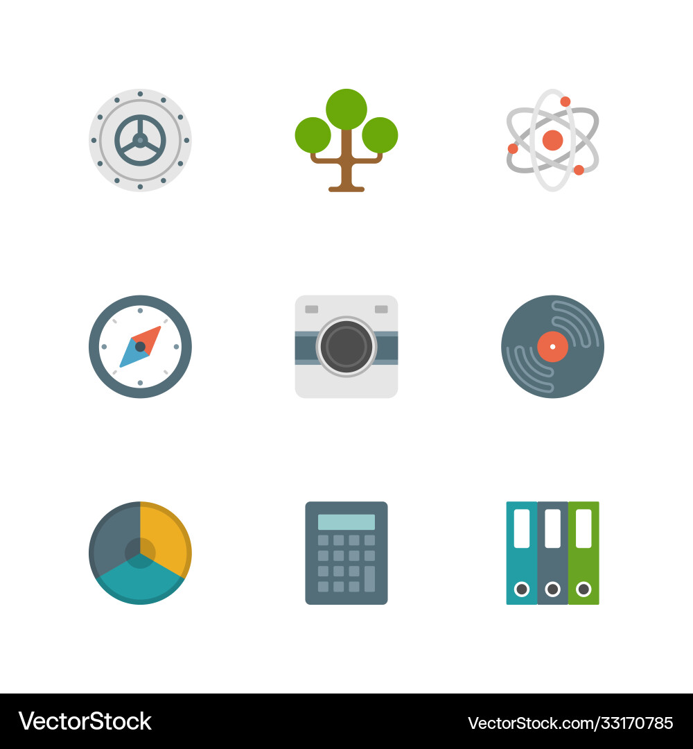 Flat design icons business symbols Royalty Free Vector Image