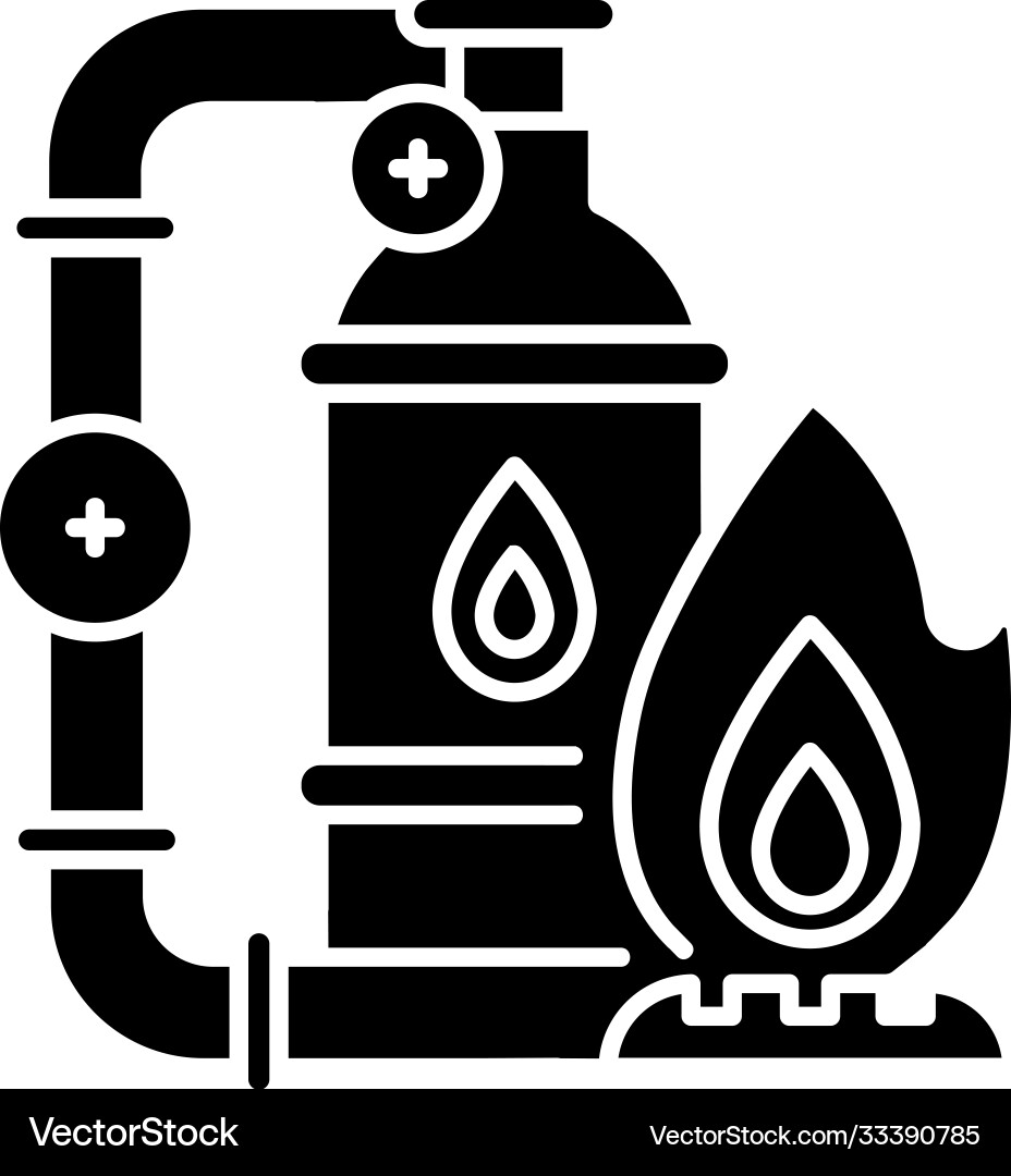 Gas industry black glyph icon Royalty Free Vector Image