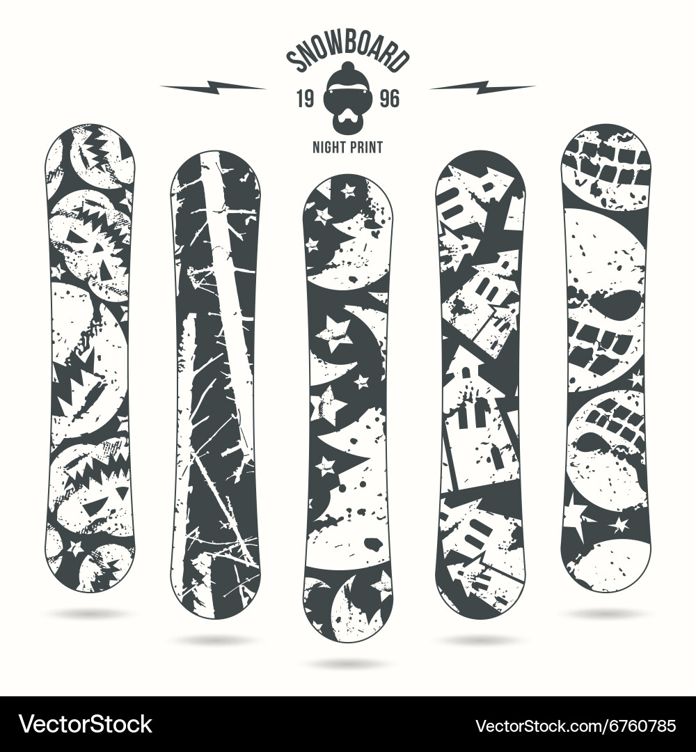 Halloween print for snowboard Royalty Free Vector Image