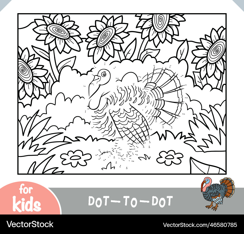 Numbers game education for children turkey Vector Image