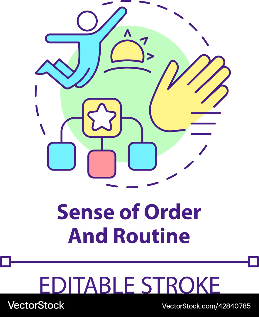 Sense of order and routine concept icon Royalty Free Vector