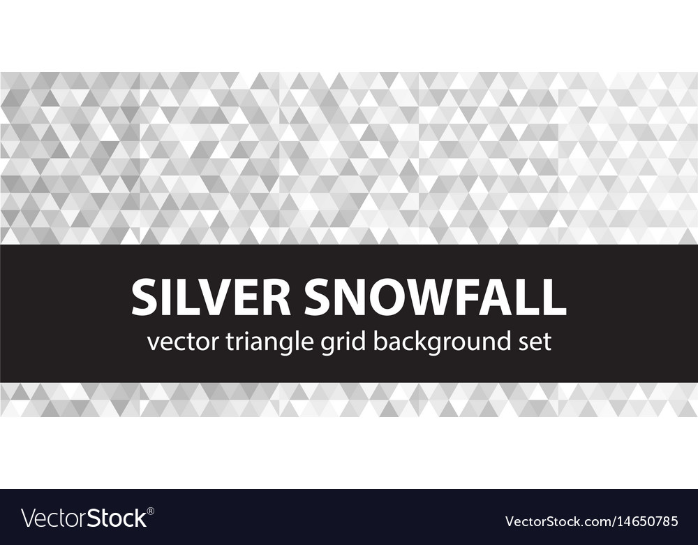 Triangle pattern set silver snowfall seamless Vector Image