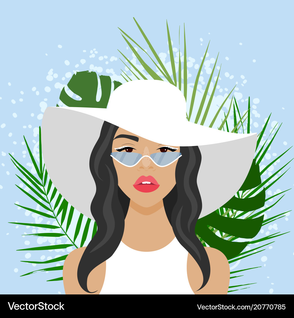 With beautiful woman hat Royalty Free Vector Image