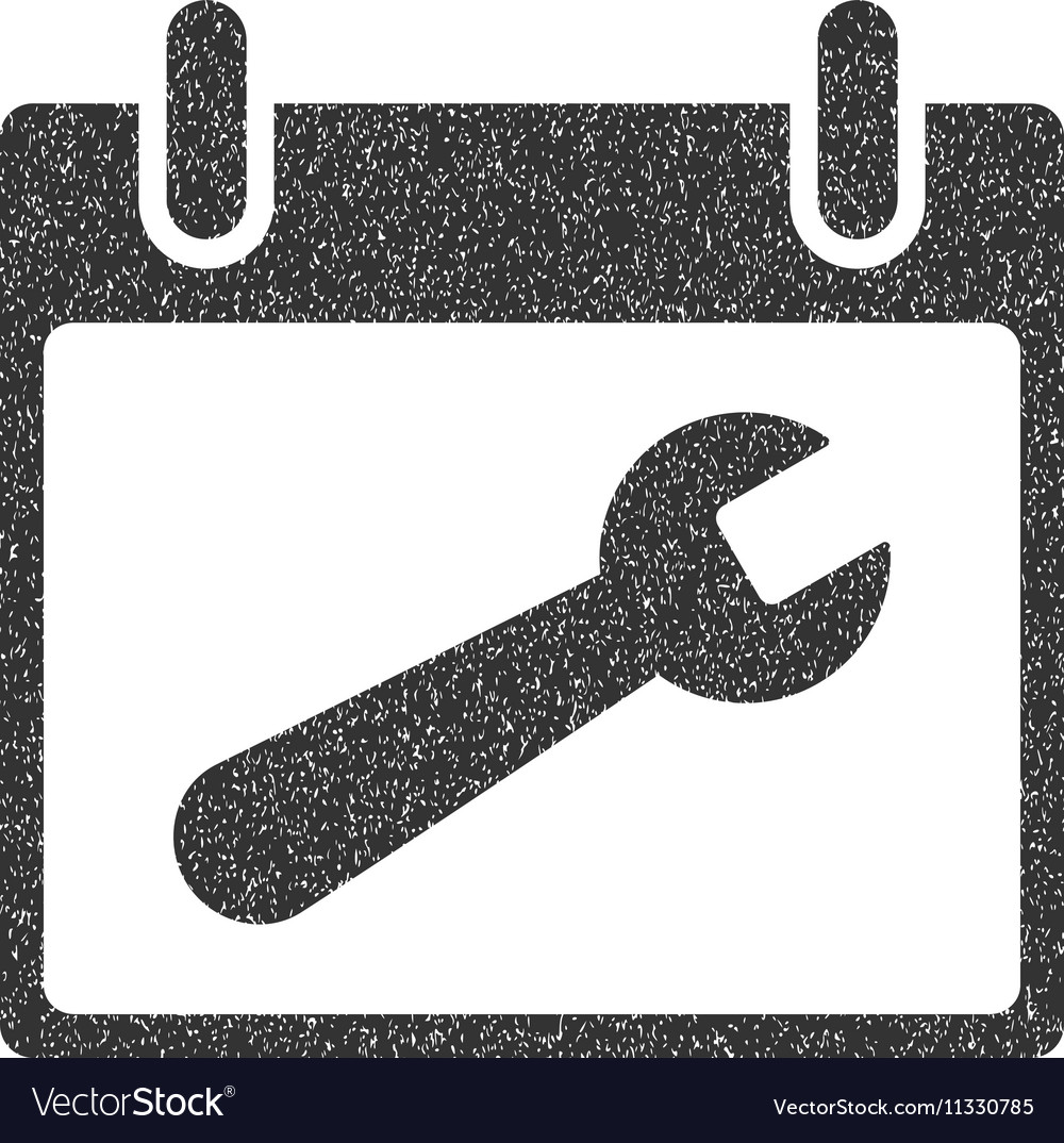 Wrench tool calendar day grainy texture icon Vector Image Wrench tool calendar day grainy texture icon Vector Image