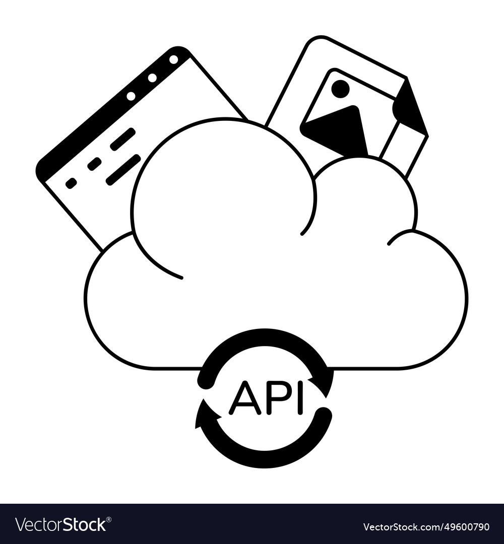 Cloud api Royalty Free Vector Image - VectorStock