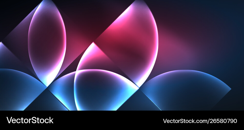 Colorful blue neon shape round triangle in modern Vector Image