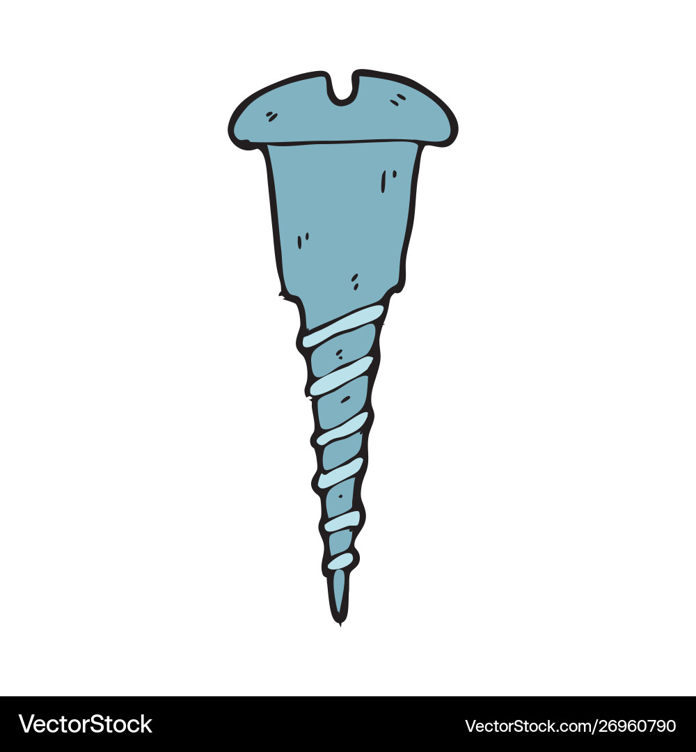 Digitally drawn screw design hand drawing style Vector Image